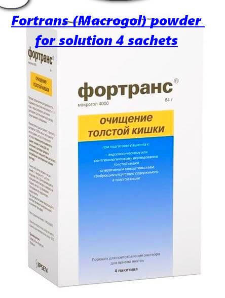 Buy Fortrans (Macrogol) powder for solution 4 sachets - Shopmybuy.com